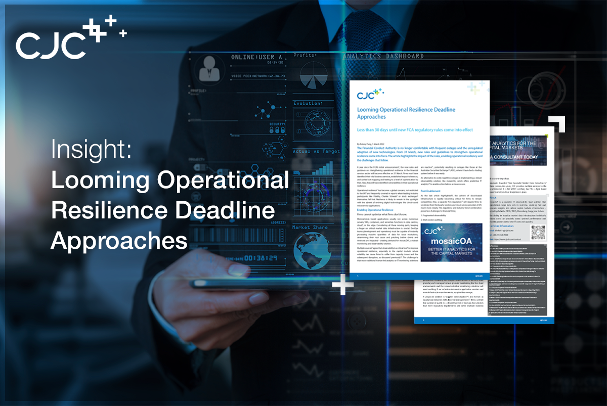 Looming Operational Resilience Deadline Approaches | CJC